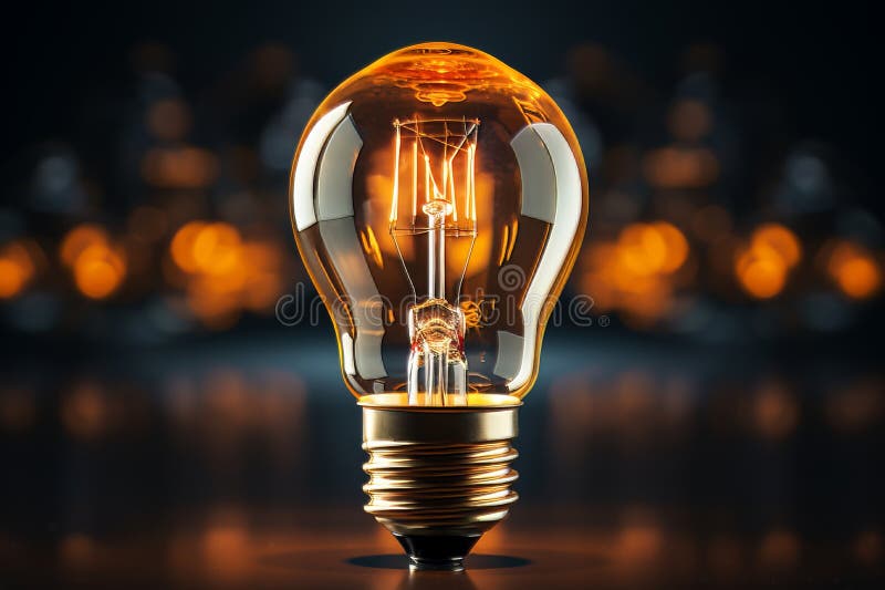Glowing Light Bulb Against Abstract Dark Backdrop in Low Key Lighting ...