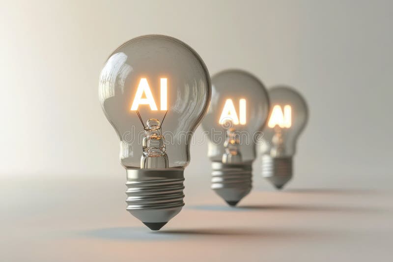A Glowing Light Bulb with "AI" Illuminated Inside, Symbolizing the ...
