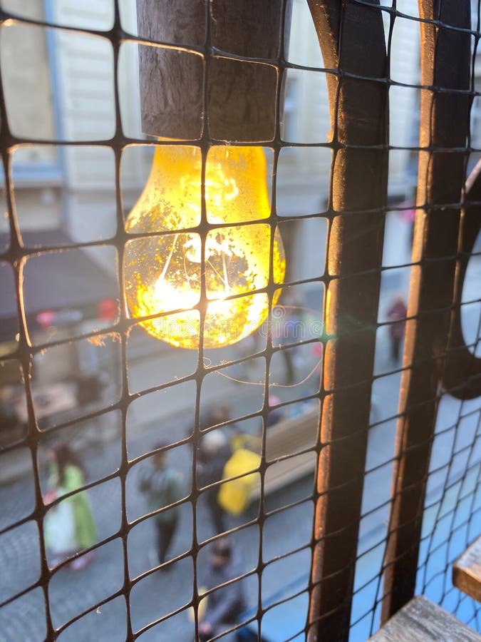Glowing Light Bulb Behind Wire Mesh Stock Photos - Free & Royalty-Free ...
