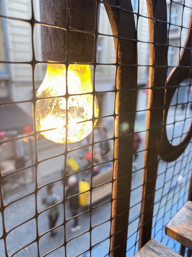 Glowing Light Bulb Behind Wire Mesh Stock Photos - Free & Royalty-Free ...