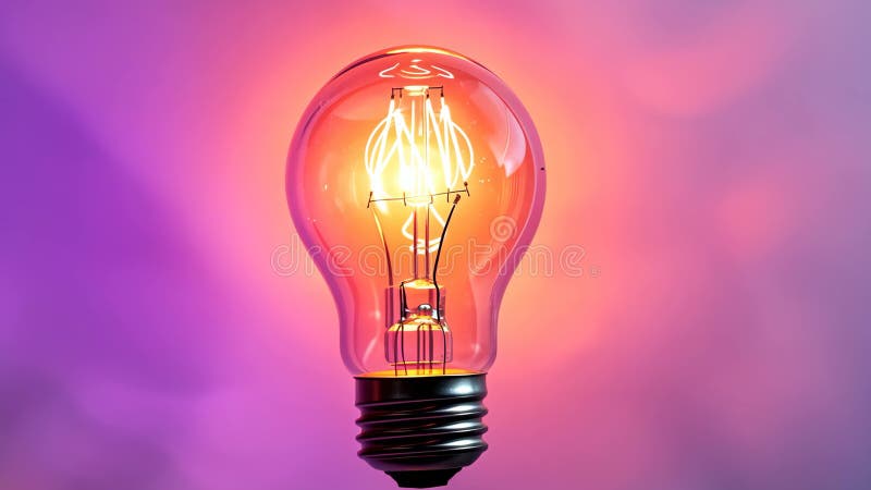Glowing Light Bulb with Colorful Background, Concept of Creativity and ...
