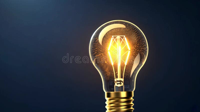 Glowing Light Bulb on Dark Background, Symbolizing Innovation and ...