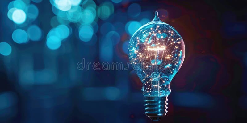 Glowing Light Bulb in Darkness Stock Image - Image of guidance ...