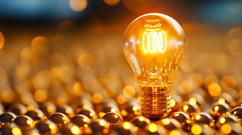 Illuminated Light Bulb Sitting on a Circuit Board Serves As a Powerful ...