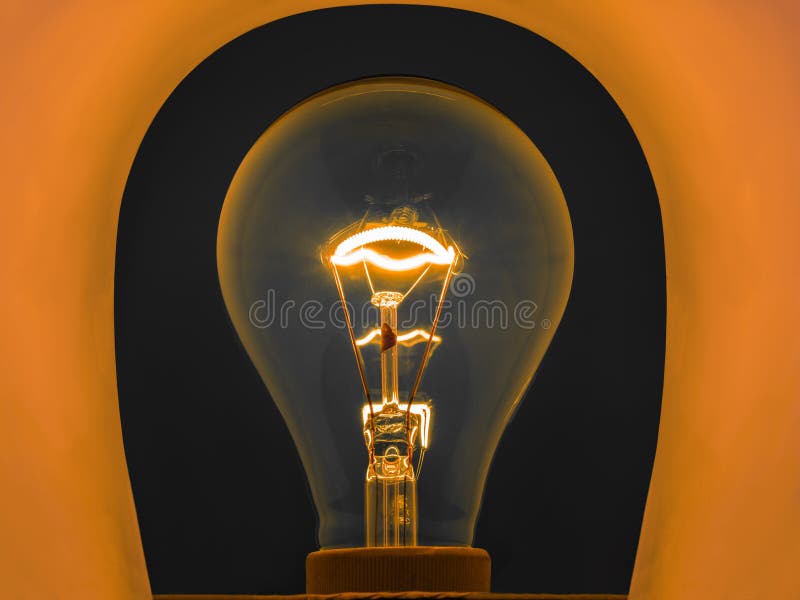 Glowing Light Bulb by Electrical Current Stock Image - Image of ...