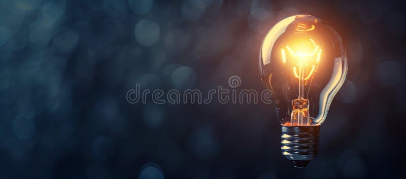 Glowing Light Bulb on Empty Background, Concept Idea, Innovation ...