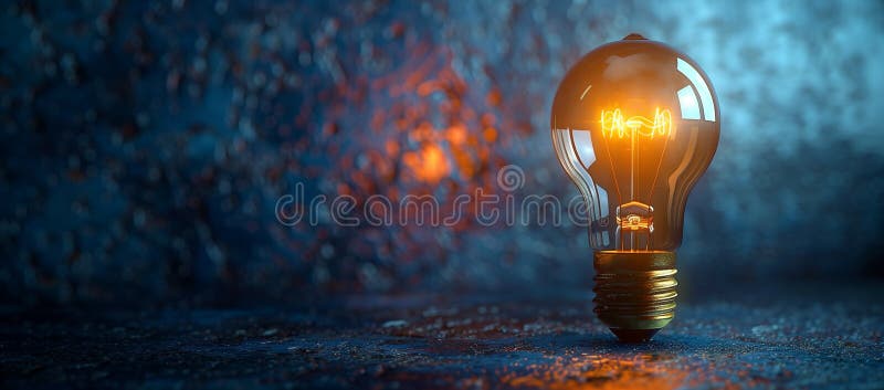 Glowing Light Bulb on Empty Background, Concept Idea, Innovation ...