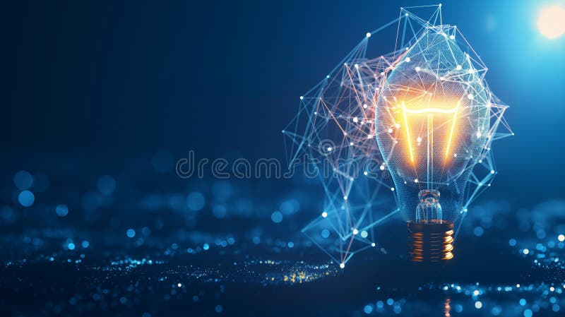 Illuminated Innovation Concept with Light Bulb Stock Photo - Image of ...
