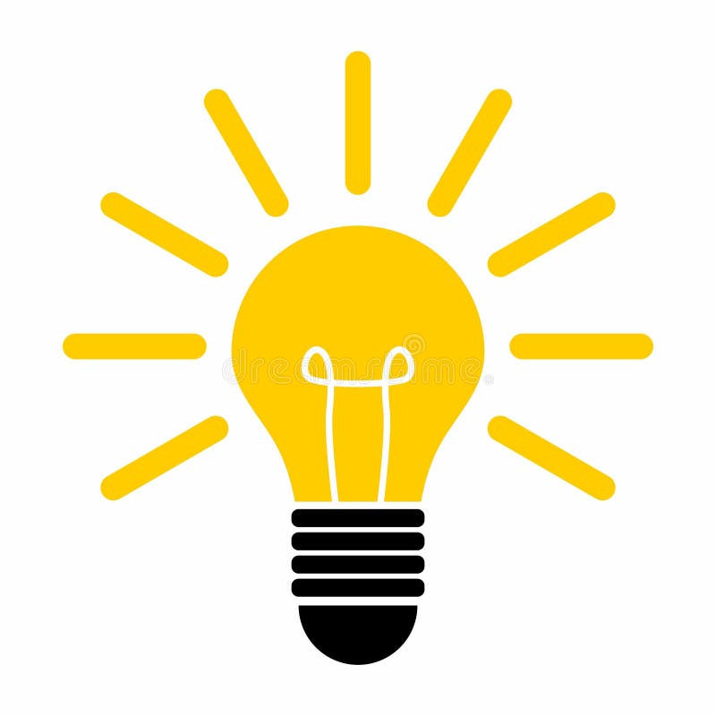 Glowing Light Bulb Icon Isolated on White Background – Editable Vector ...