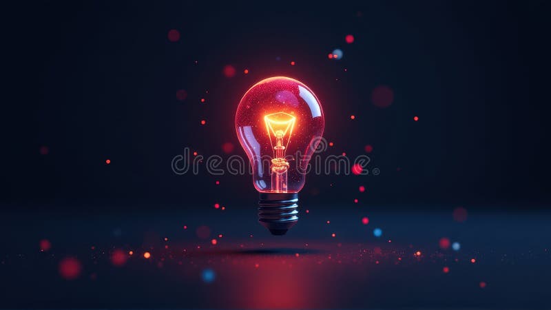 Glowing Light Bulb, Idea Concept Stock Illustration - Illustration of ...