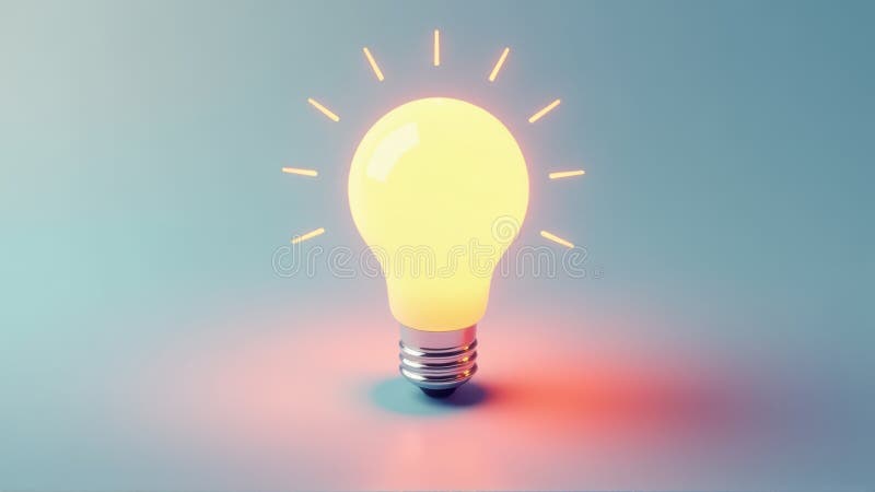 Glowing Light Bulb Idea Concept Stock Illustration - Illustration of ...