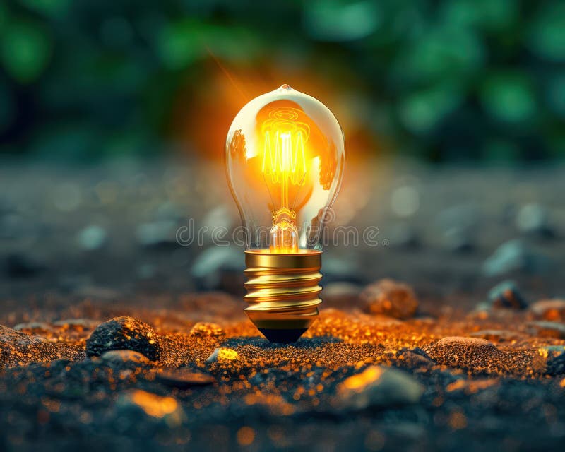 Glowing Light Bulb Idea in the Dark, Brainstorming Brilliance, Creative ...