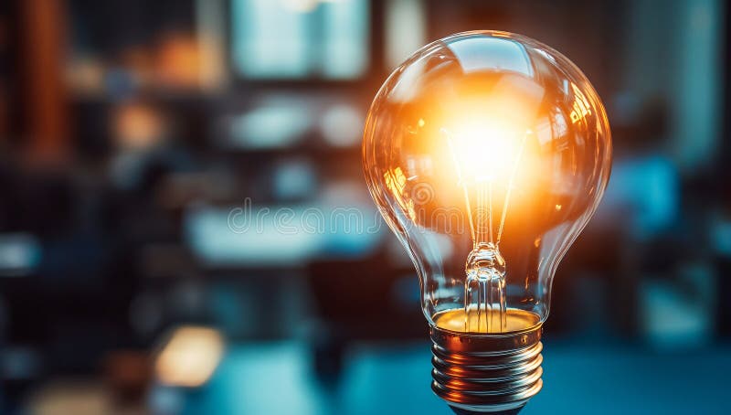 Glowing Light Bulb Idea Innovation Concept High Quality Image Stock ...