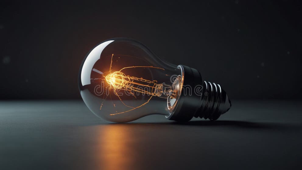 Glowing Light Bulb Illuminating a Concept Idea Stock Illustration ...
