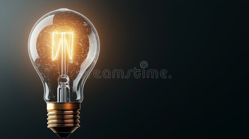 A Glowing Light Bulb Illuminating a Dark Background, Symbolizing ... A Glowing Light Bulb Illuminating a Dark Background, Symbolizing ...
