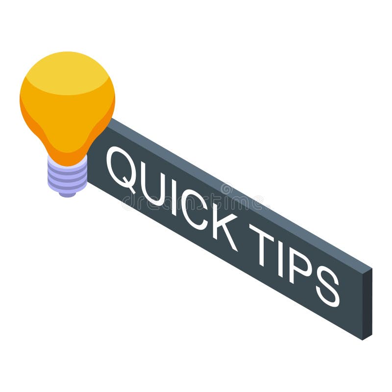 Quick Tips Light Bulb Representing Smart Solution and Helpful Advice ...