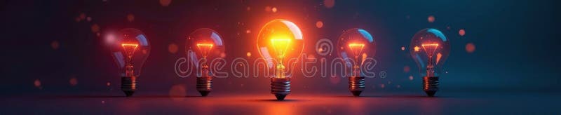 Glowing Light Bulb Illustrating Creative Process Stages , Idea ...