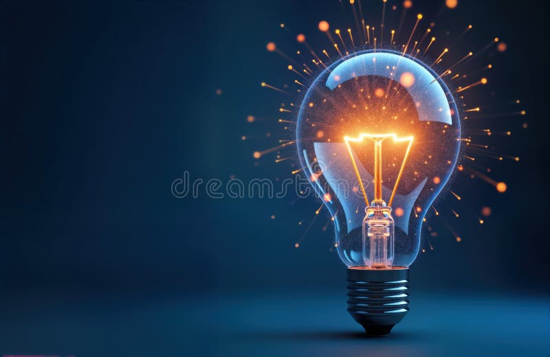 Glowing Light Bulb Illustration Innovation, Future Tech. Abstract ...