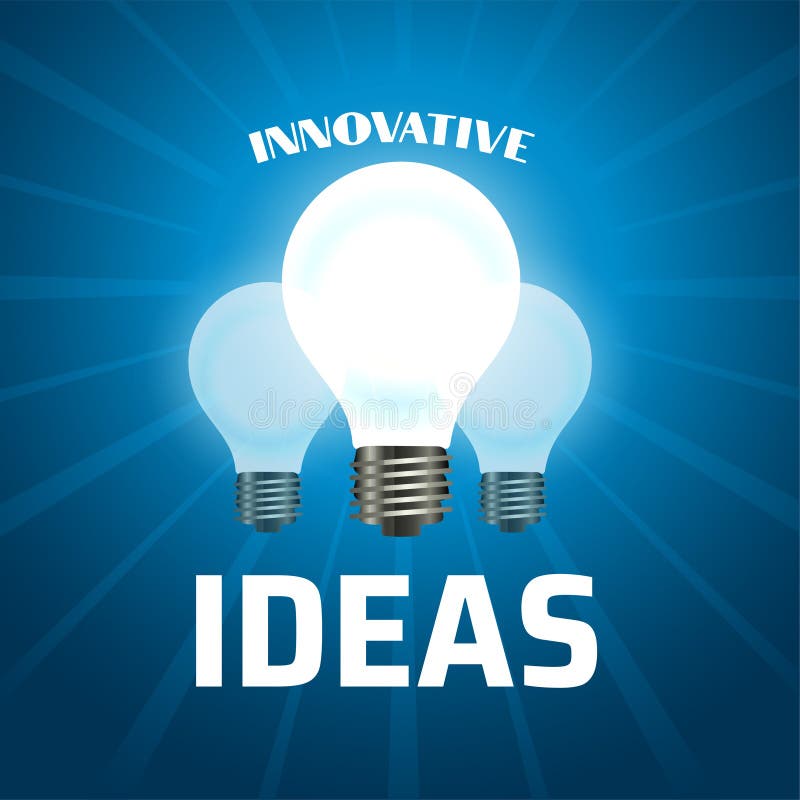 Glowing Light Bulb with Innovative Energy Idea Concept Stock Vector ...