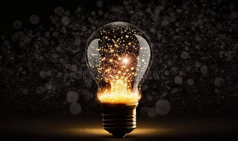 A Glowing Light Bulb with a Glowing Light Inside of it Stock ...
