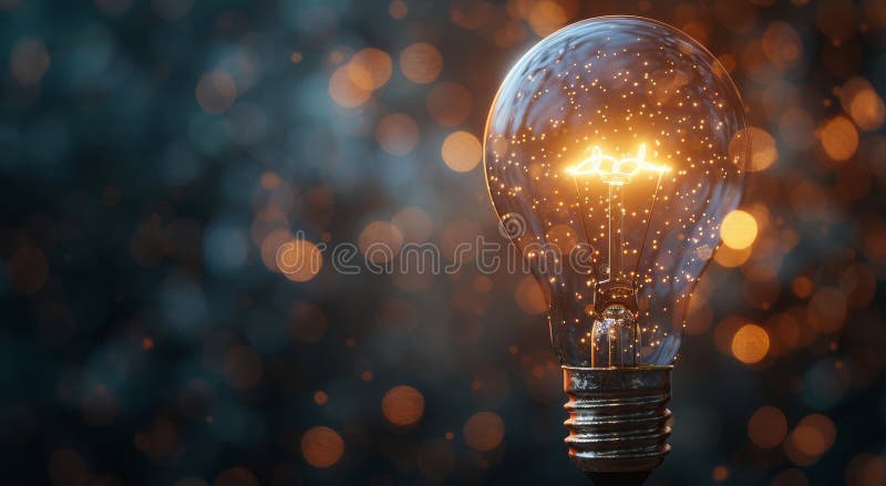 Glowing Light Bulb stock image. Image of innovation - 310351377