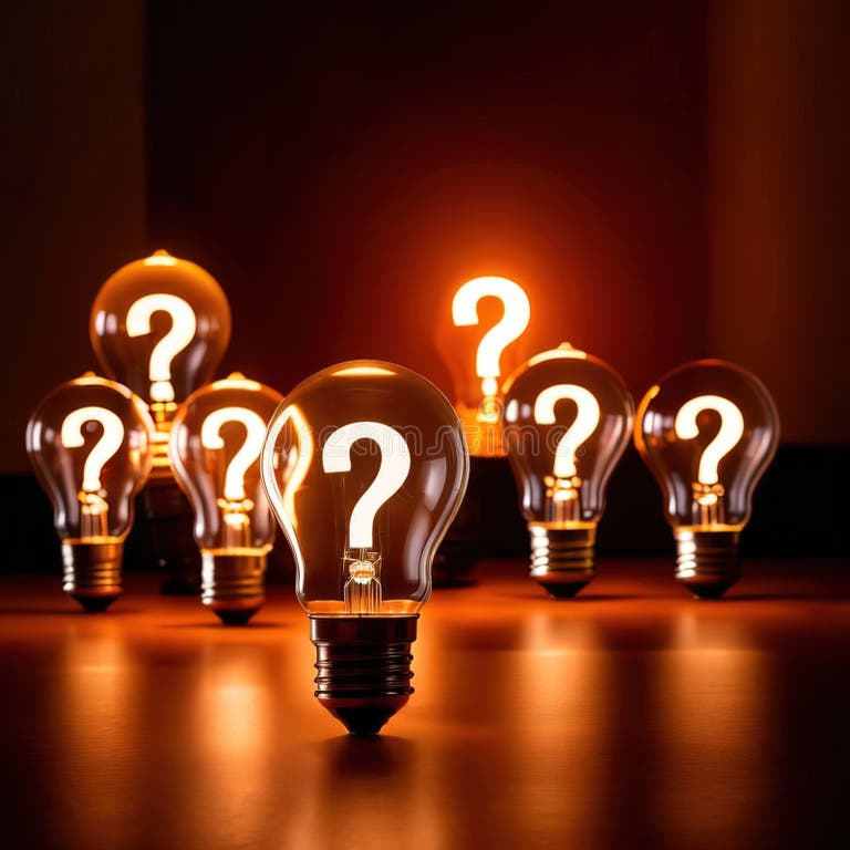 Glowing Light Bulb with Question Mark, Indicating Curiosity and ...