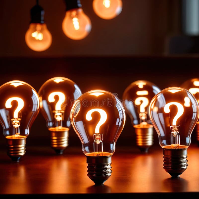 Glowing Light Bulb with Question Mark, Indicating Curiosity and ...