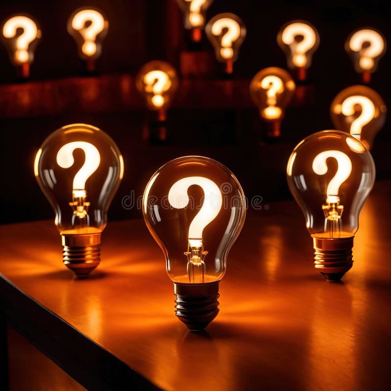 Glowing Light Bulb with Question Mark, Indicating Curiosity and ...