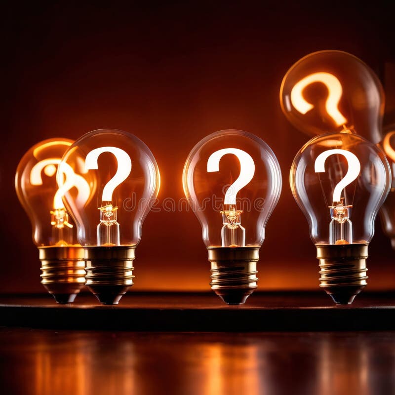 Glowing Light Bulb with Question Mark, Indicating Curiosity and ...