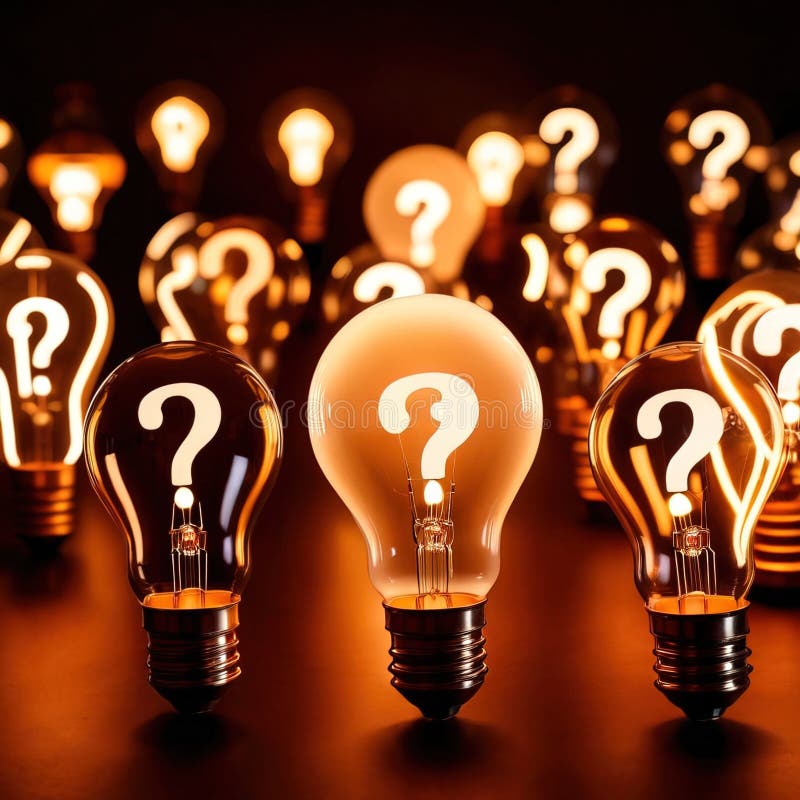 Glowing Light Bulb with Question Mark, Indicating Curiosity and ...