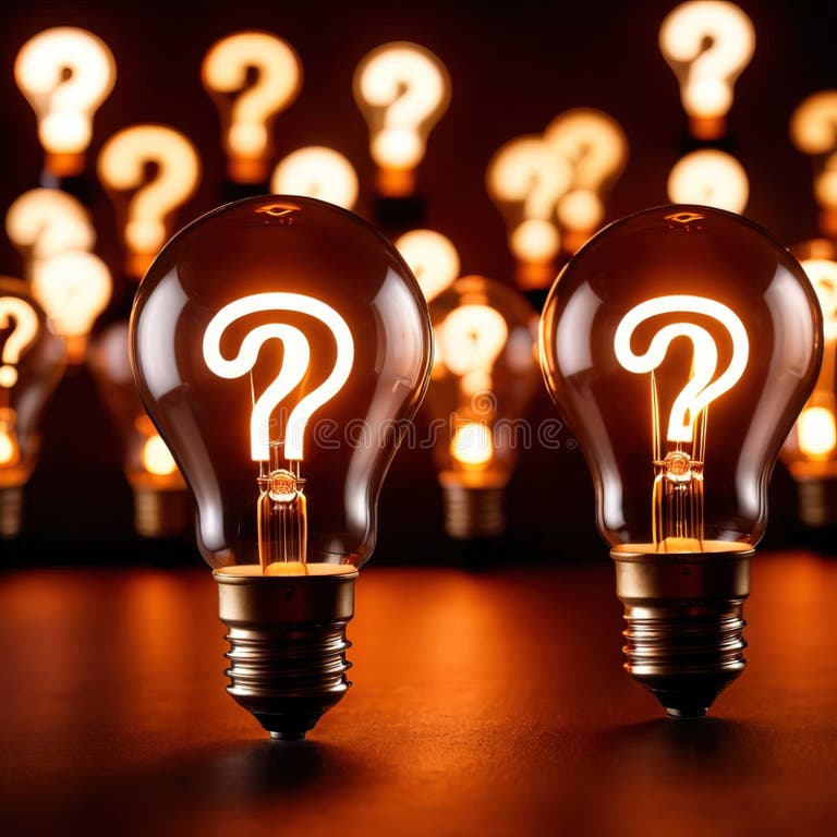 Glowing Light Bulb with Question Mark, Indicating Curiosity and ...