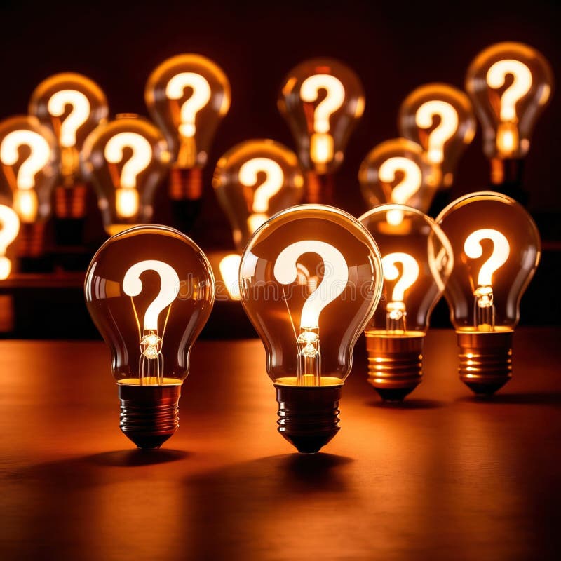Glowing Light Bulb with Question Mark, Indicating Curiosity and ...