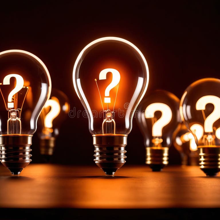 Glowing Light Bulb with Question Mark, Indicating Curiosity and ...