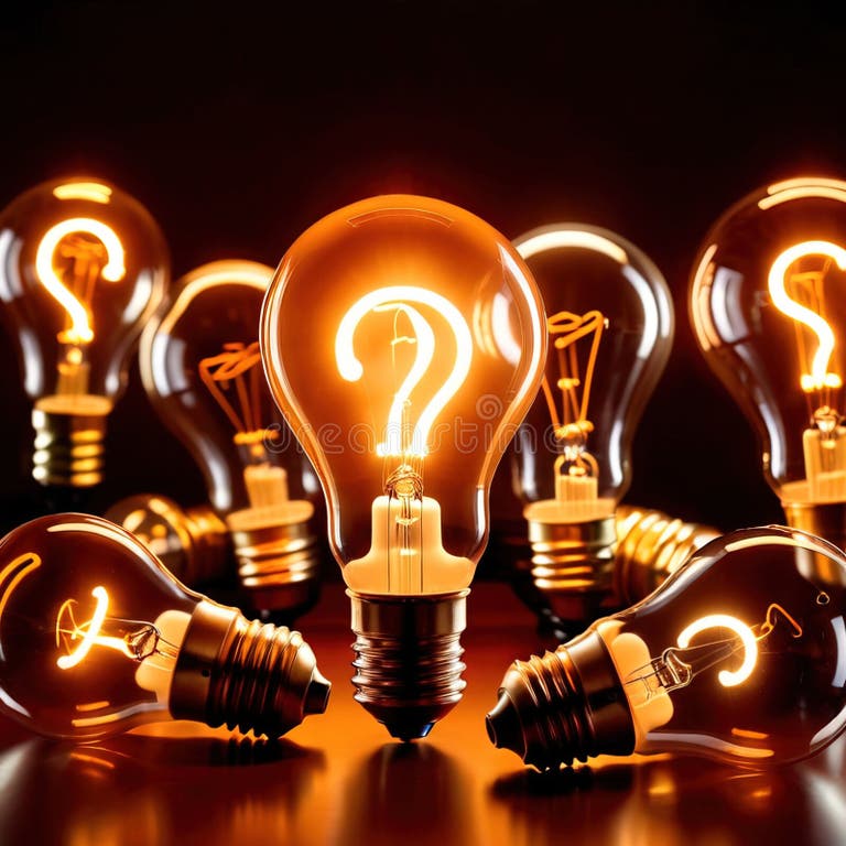 Glowing Light Bulb with Question Mark, Indicating Curiosity and ...