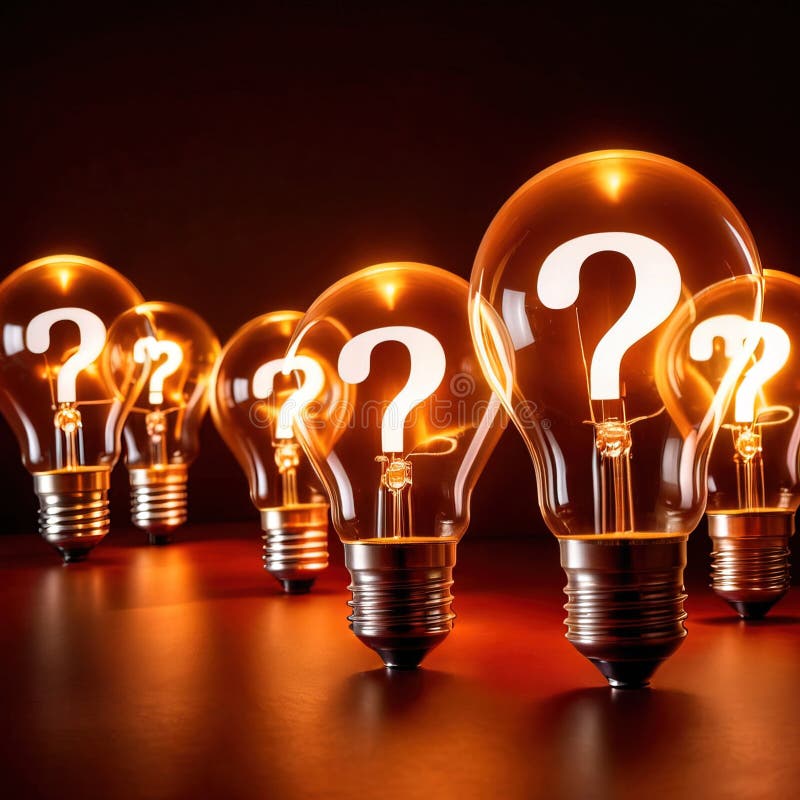 Glowing Light Bulb with Question Mark, Indicating Curiosity and ...