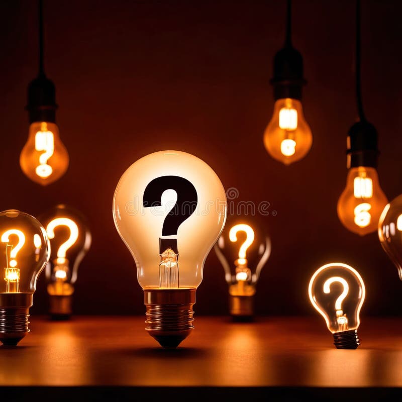 Glowing Light Bulb with Question Mark, Indicating Curiosity and ...