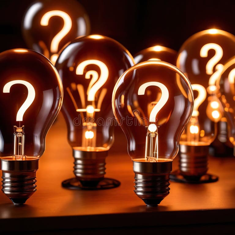 Glowing Light Bulb with Question Mark, Indicating Curiosity and ...