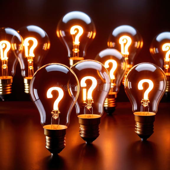 Glowing Light Bulb with Question Mark, Indicating Curiosity and ...