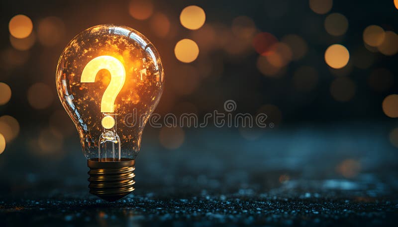 A Glowing Light Bulb and a Question Mark Next To it. a Problem and Its ...