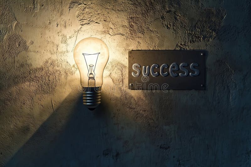 A Glowing Light Bulb Representing Creative Ideas Casting a Shadow of ...