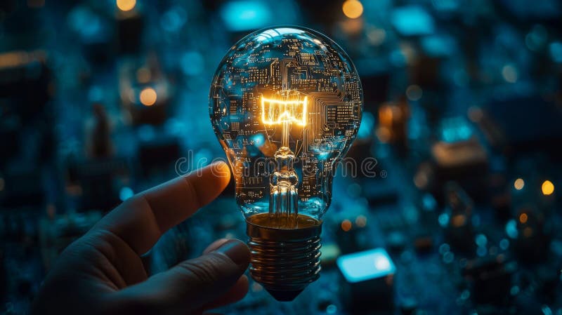 A Glowing Light Bulb Shaped Like a Globe Highlighting Technology and ...