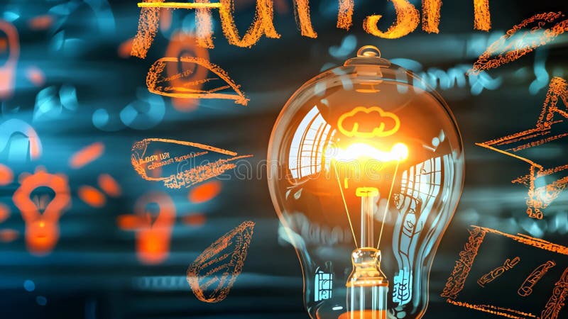 Light Bulb with Autism and Doodles on Chalkboard Stock Video - Video of ...