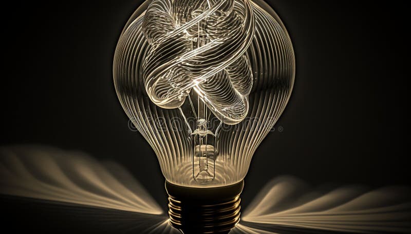 A Glowing Light Bulb with a Swirly Design on the Inside of the Light ...
