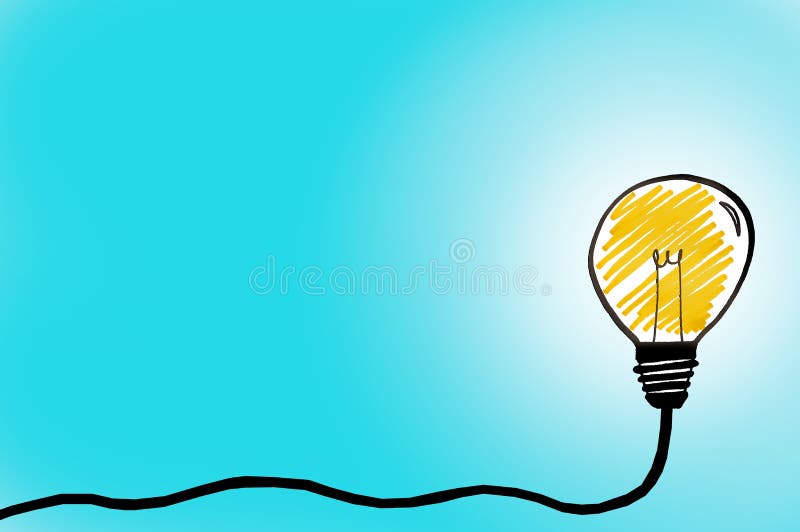 Glowing Light Bulb Symbol on a Blue Background. Concept for Creative ... Glowing Light Bulb Symbol on a Blue Background. Concept for Creative ...