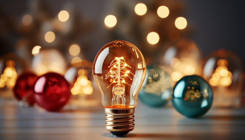 Glowing Light Bulb Symbolizes Bright Ideas and Innovation Generated by ...