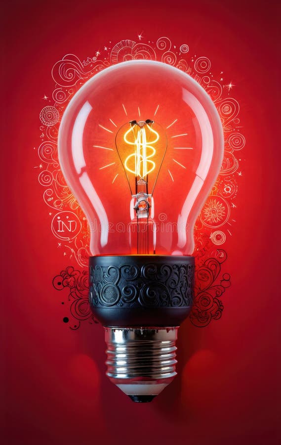 Glowing Light Bulb Symbolizes Great Ideas, Progress, Creative Ideas and ...