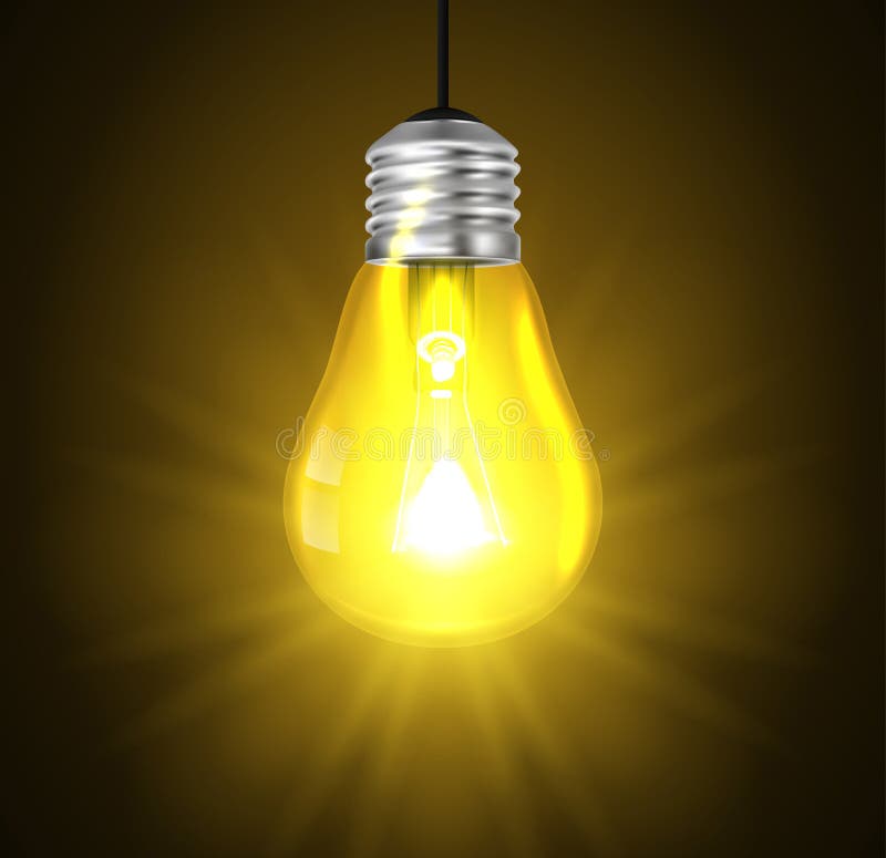 Glowing light bulb vector stock vector. Illustration of business - 38676888