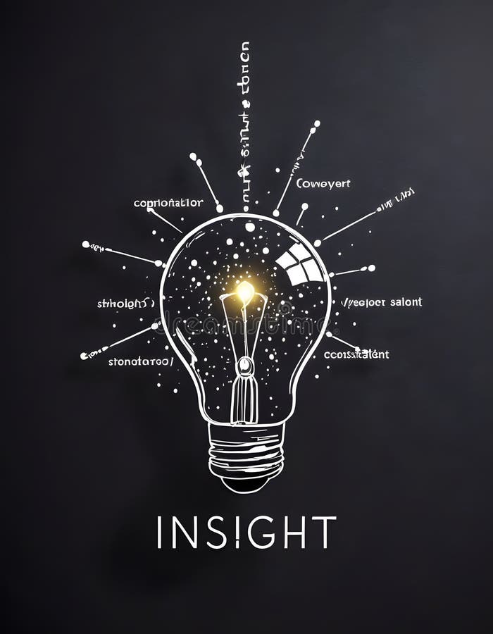 Conceptual Insight Bulb on Chalkboard Stock Photo - Image of ...
