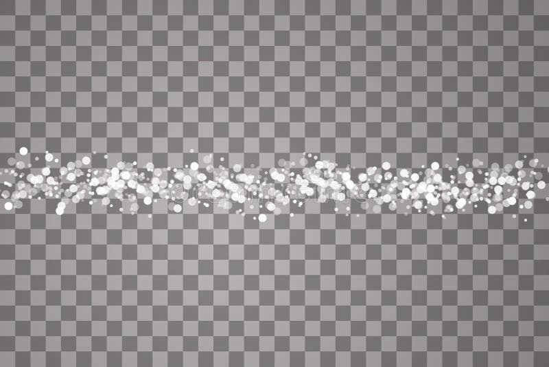 Glowing Light Effect with Many Glitter Particles on Line Isolated on ...