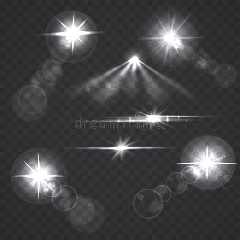 Glowing Light Effect Stars Flashes Transparent Background Stock ...